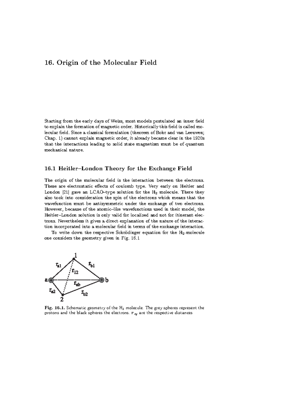 Heitler-London - Origin of the Molecular Field - 16. Origin of the ...