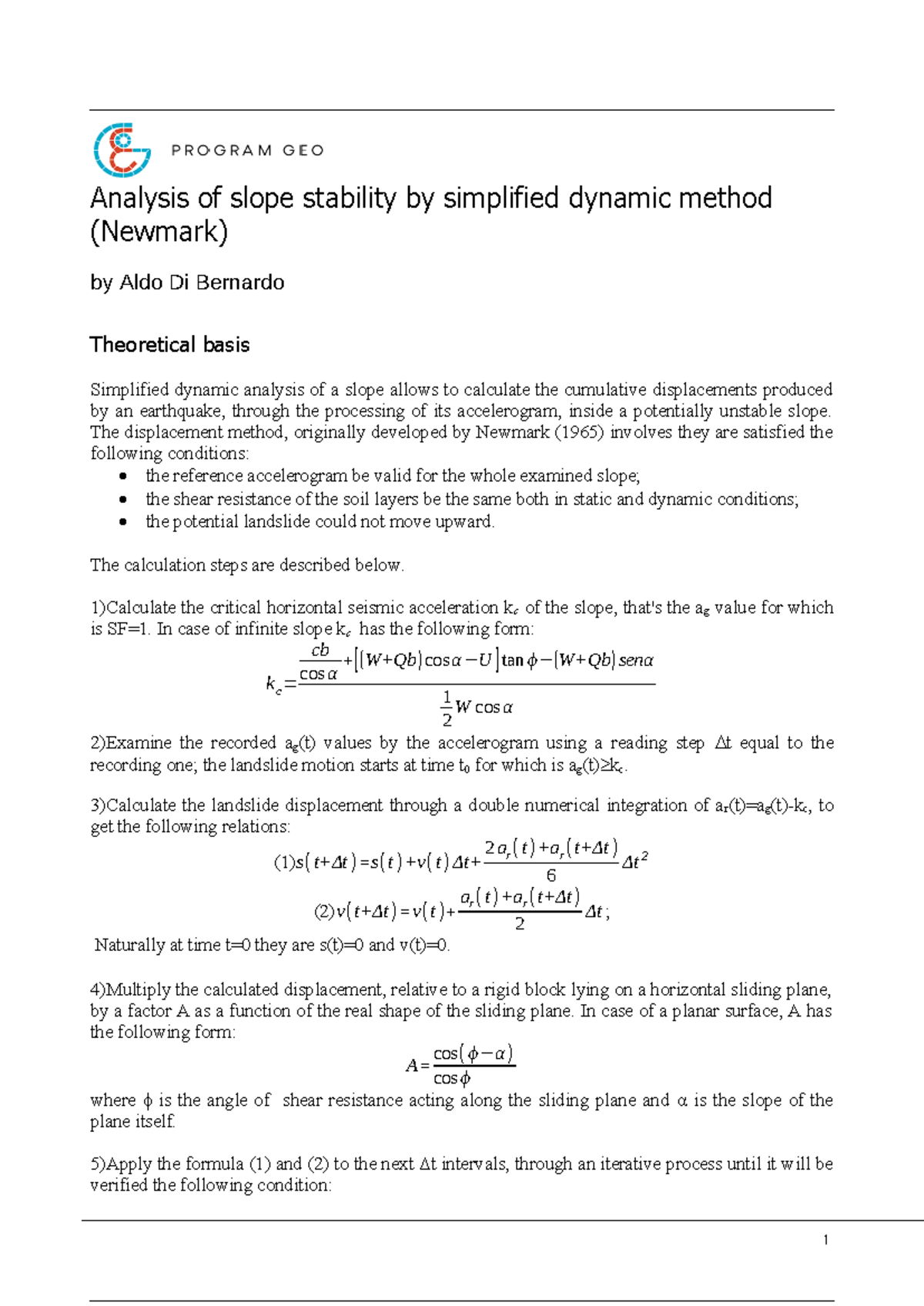Analysis of slope stability by simplified dynamic method-1 - Analysis ...
