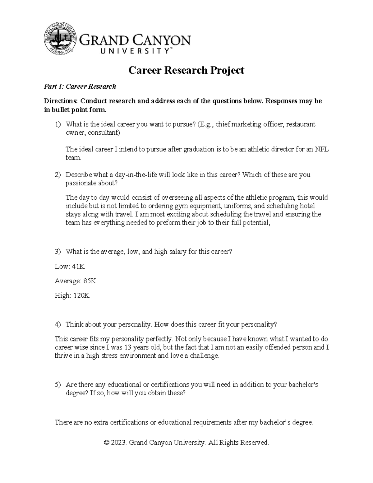 MKT 315 RS T8 Career Research Project - Career Research Project Part I ... MKT 315 RS T8 Career Research Project - Career Research Project Part I ...