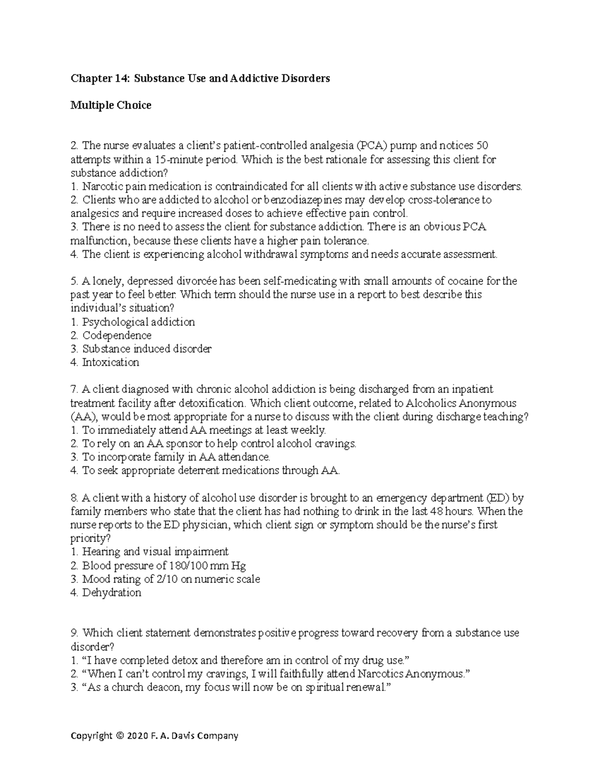 Chapter 14 Substance Use and Addictive Disorders - Chapter 14 ...