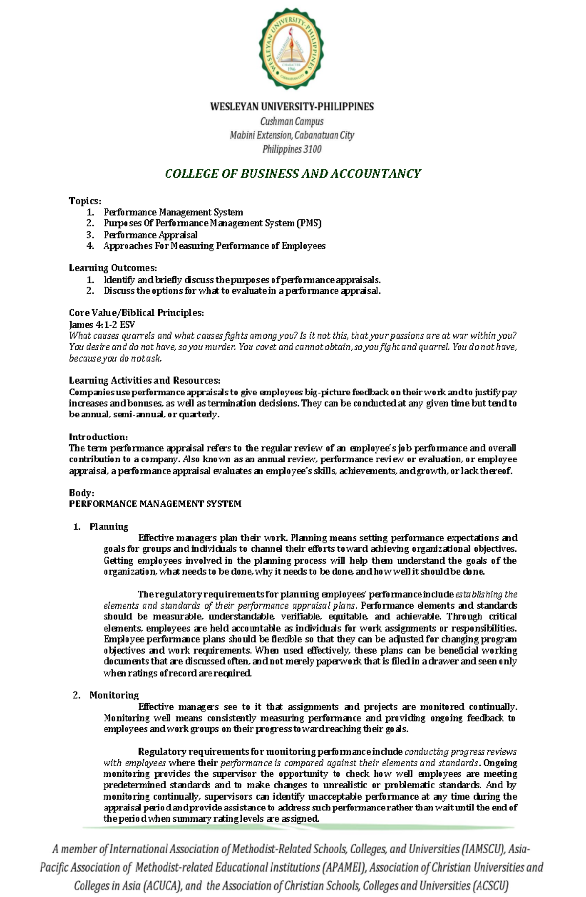 Module 5 - Performance Appraisal Part I - Management - Studocu