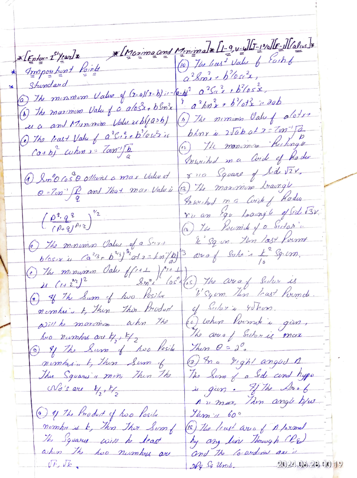 Maxima And Minima [ complete Notes with Examples and Imp Formulas ...