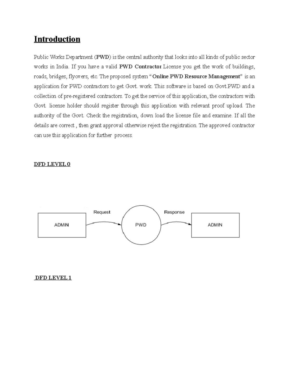 DFD and UML Diagrams of pwd - Introduction Public Works Department (PWD ...