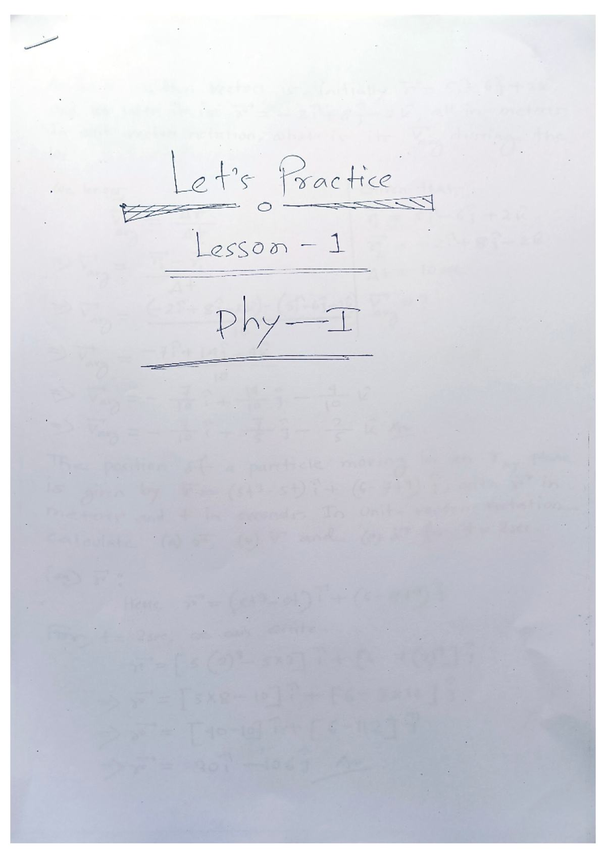 Let's Practice Physics-I - Practice Lesson 1 phy Practice Lesson 1 phy ...