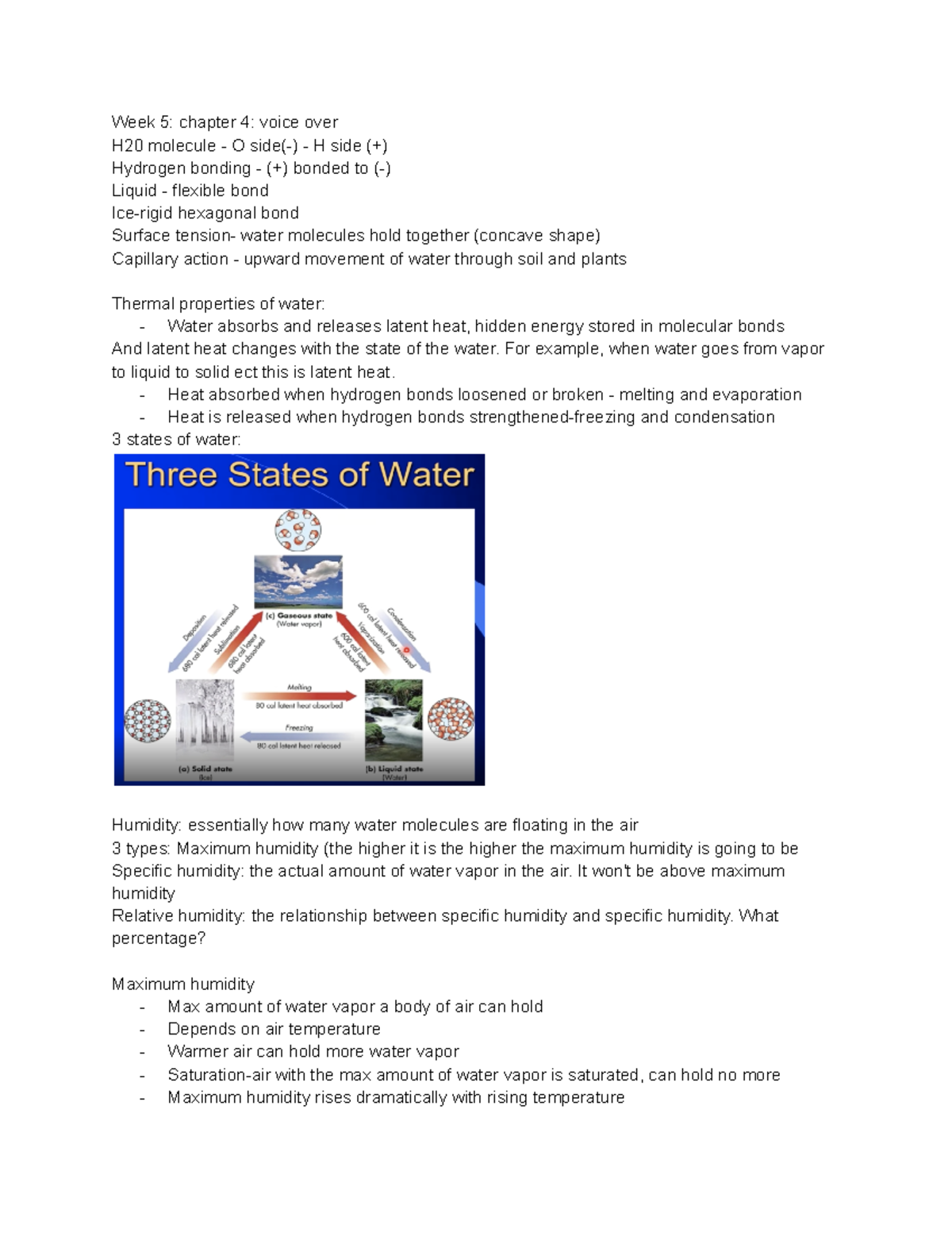 Phys geo notes - Week 5: chapter 4: voice over H20 molecule - O side ...