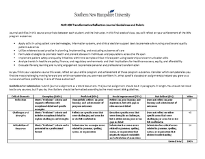 490 Reflection Journal Guidelines and Rubric - You will utilize this ...