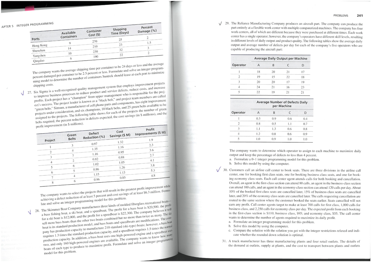 Ch5 Exercise - management science - BUAD 831 - Studocu
