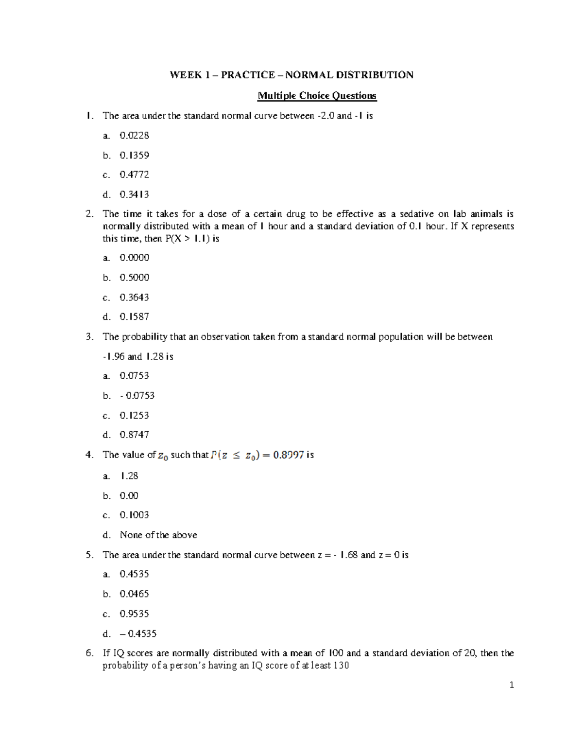 Quiz Week 1 - Feb 2021 - quiz - 1 WEEK 1 – PRACTICE – NORMAL ...
