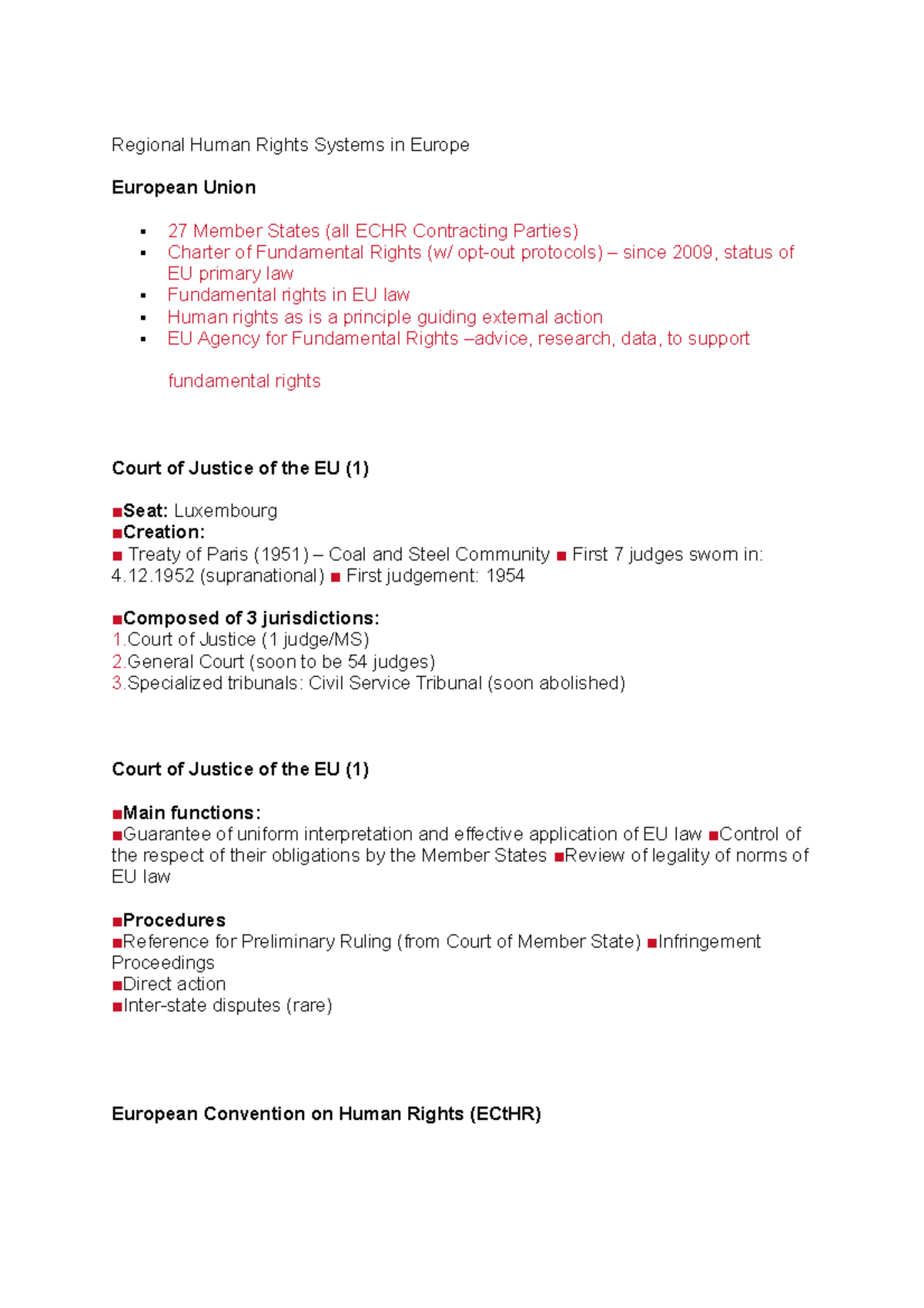 Regional Human Rights Systems in Europe - Regional Human Rights Systems ...