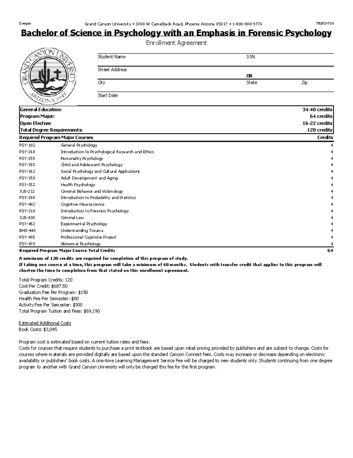 Bachelor of Science in Psychology with an Emphasis in Forensic ...