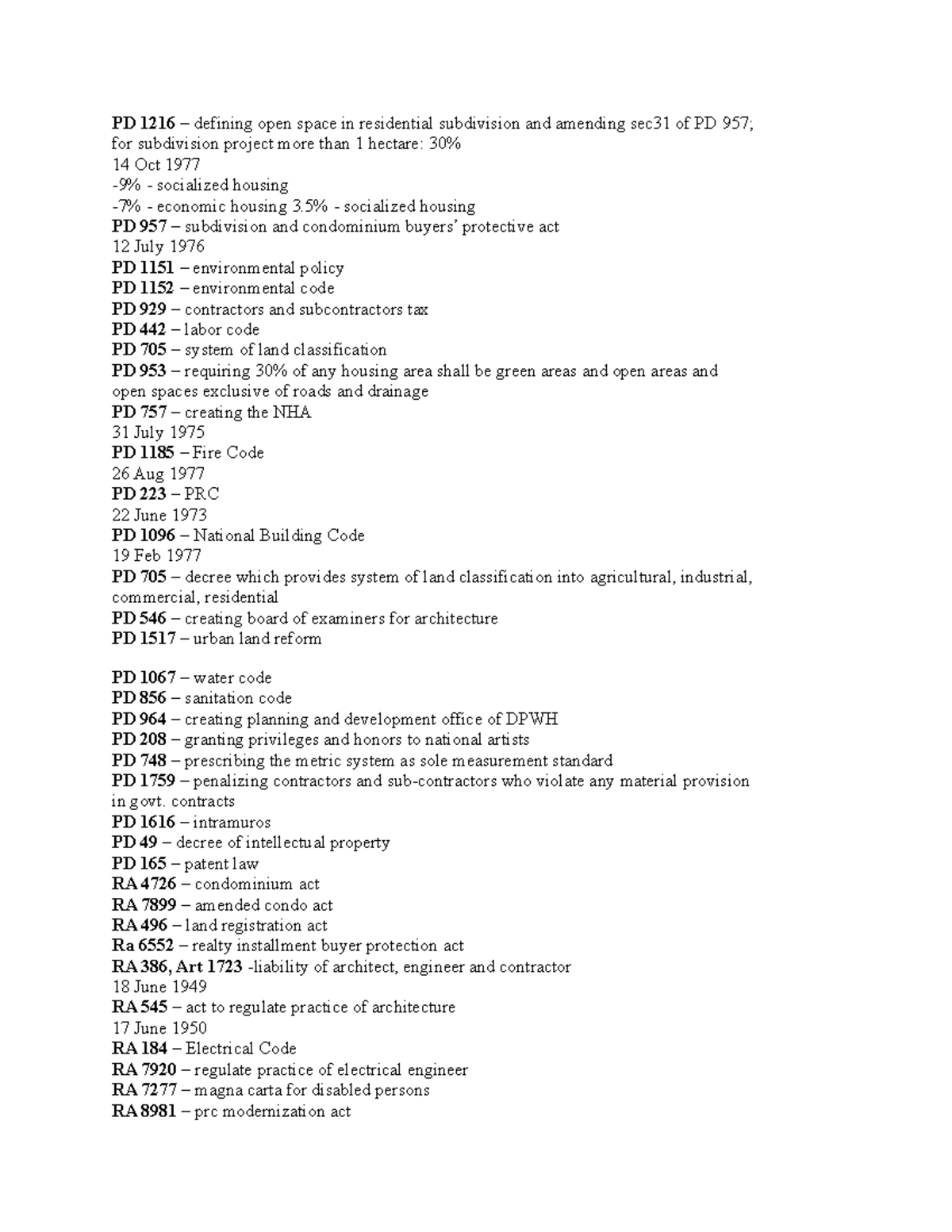 Architecture Code RA AND PD DESCRIPTIVE - PD 1216 – defining open space ...