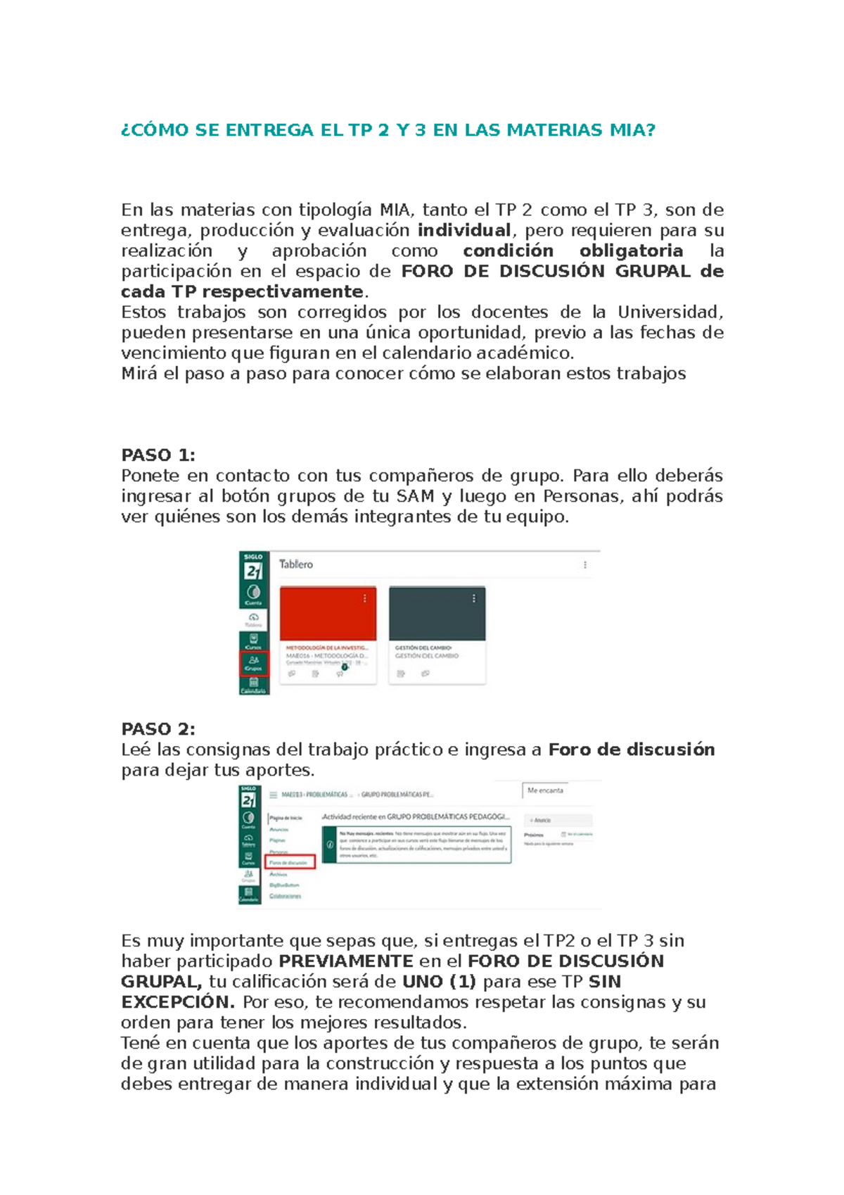CÓMO SE Entrega EL TP 2 Y 3 EN LAS Materias MIA - ¿CÓMO SE ENTREGA EL TP 2 Y 3 EN LAS MATERIAS ...