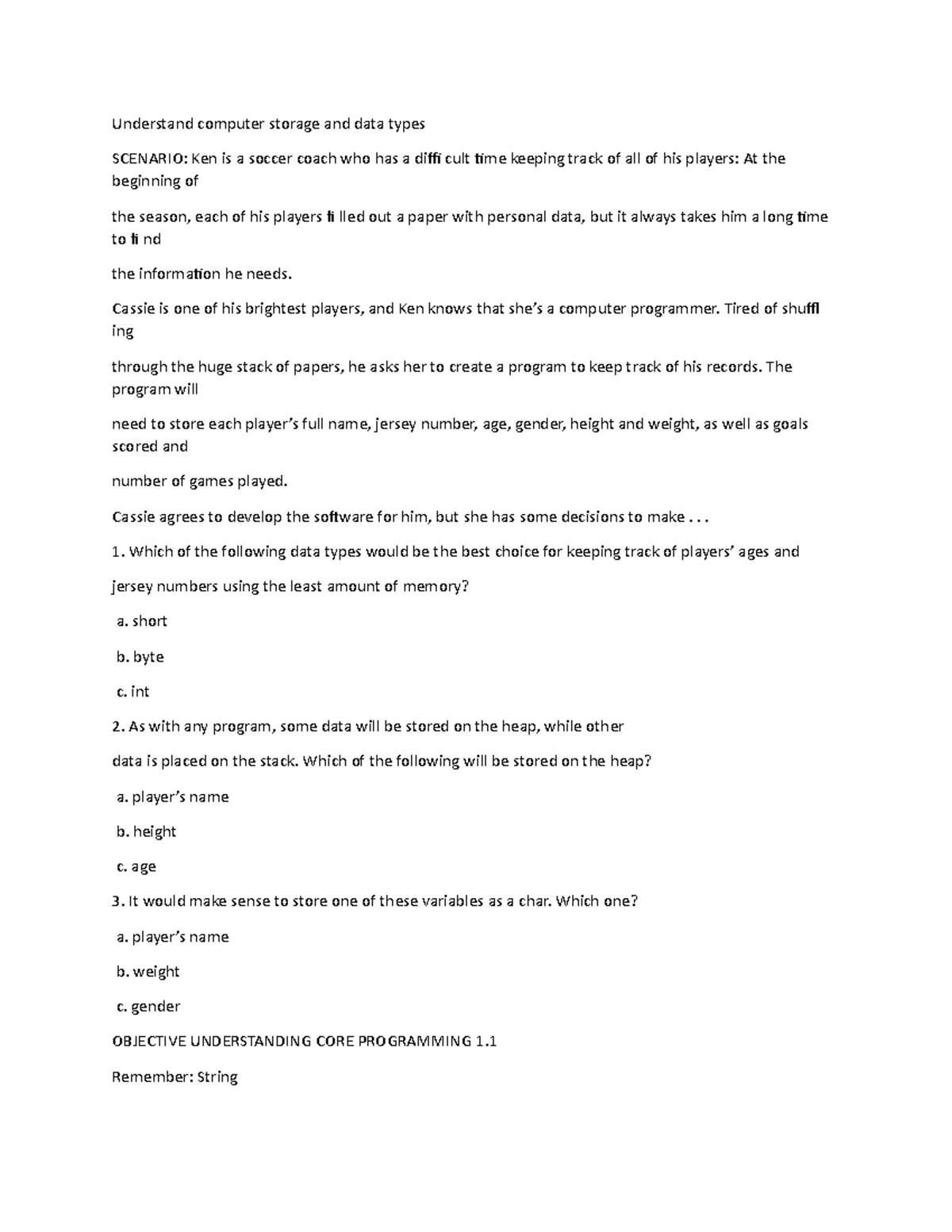 Understand computer storage and data types - Understand computer ...