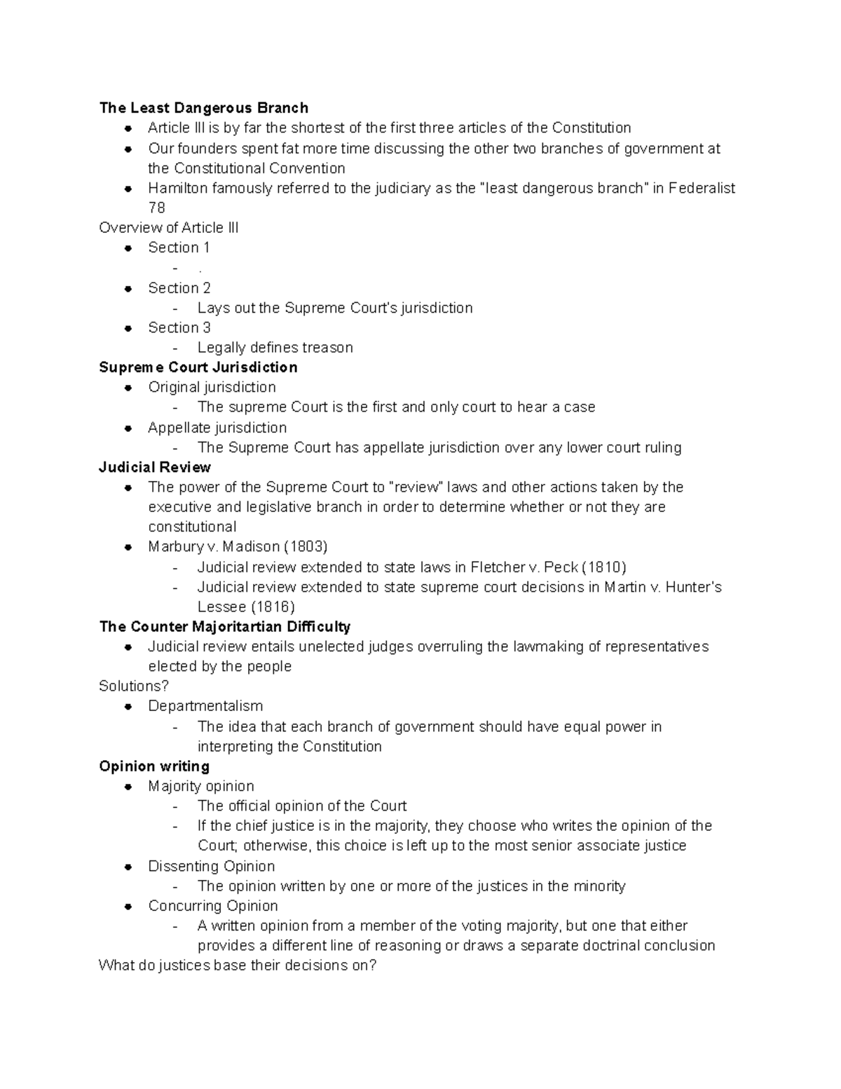 The Federal Courts - The Least Dangerous Branch Article lll is by far ...