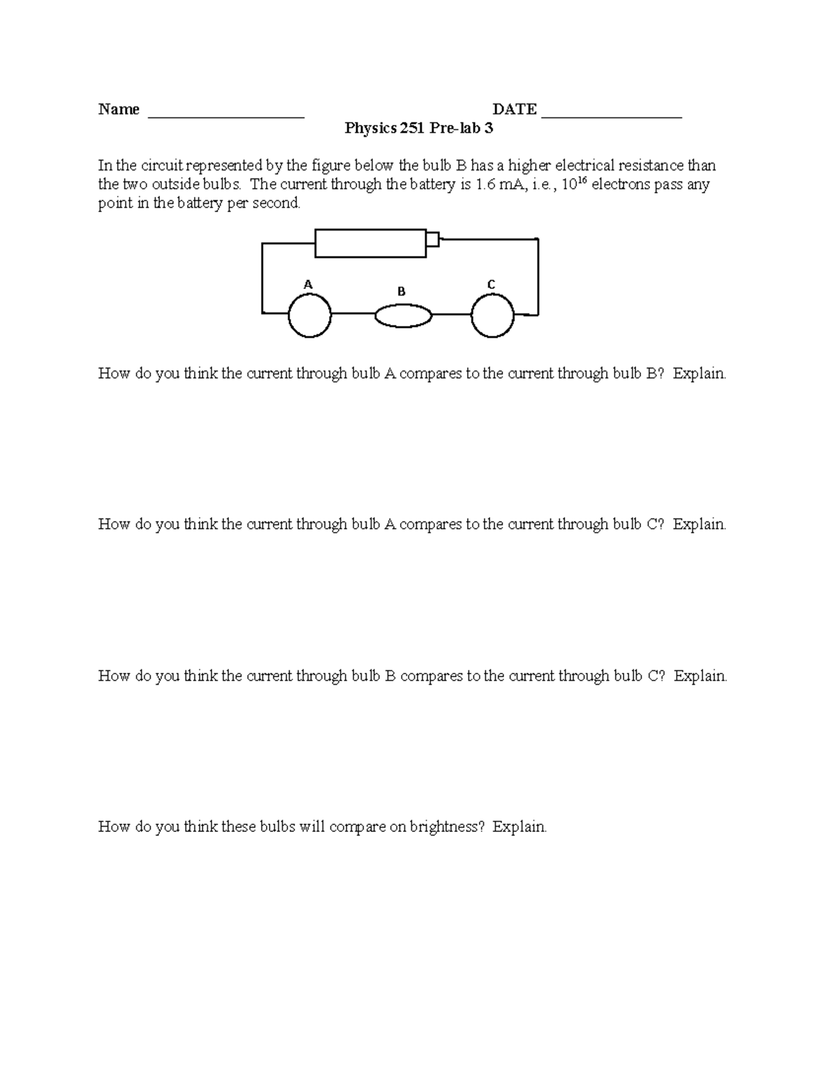 Pre-lab 3 S15 - Name ___________________ DATE _________________ Physics ...