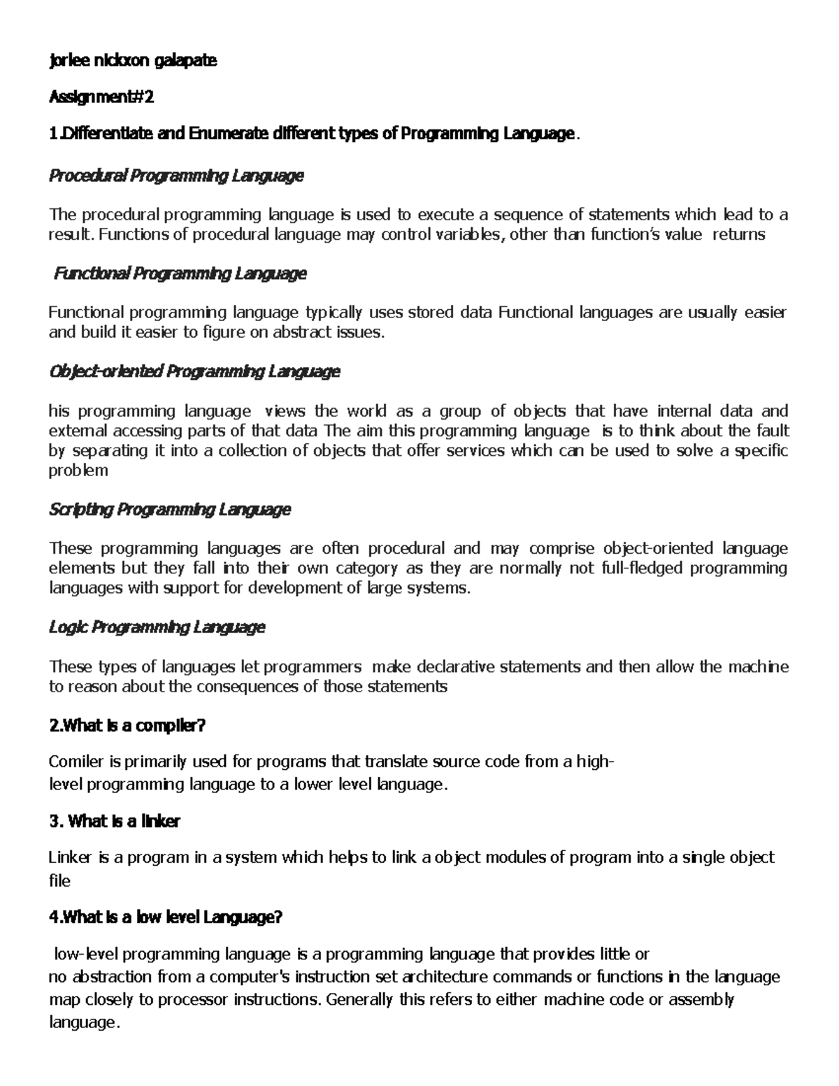 Jorlee nickxon galapate 25 - Bachelor of Science in Information ...