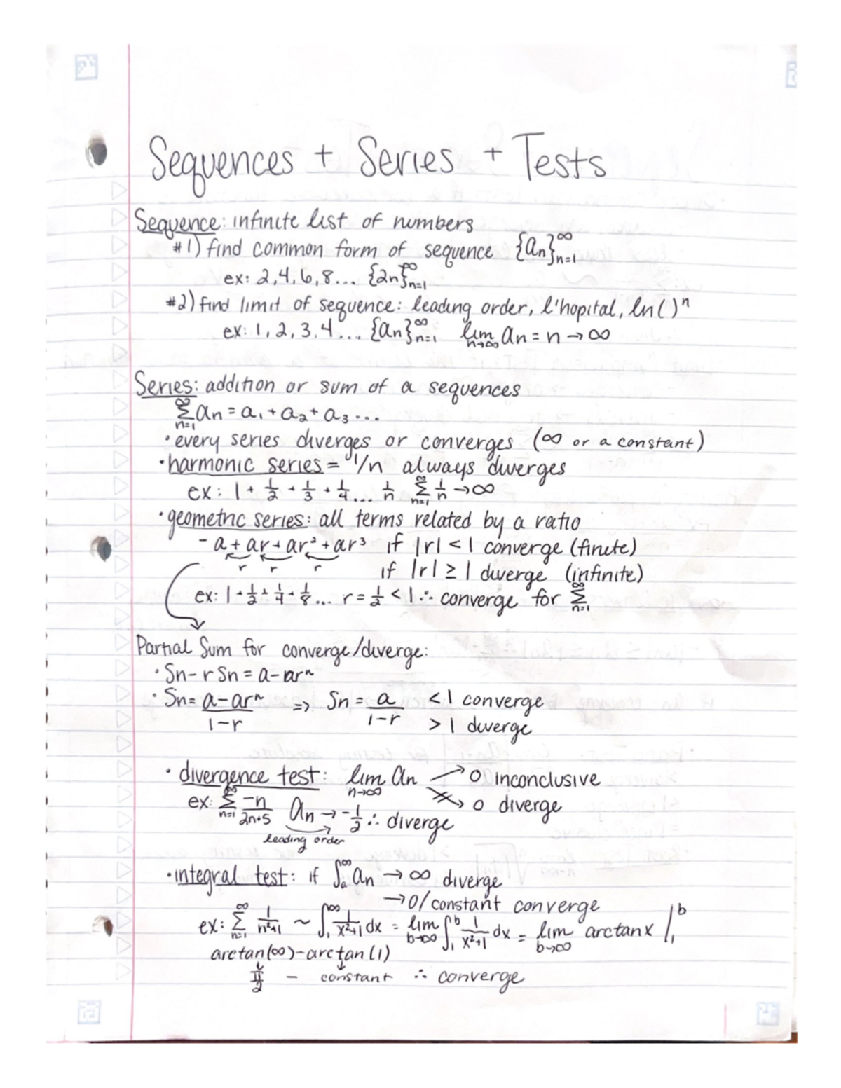 Seriespg 1 - Detailed summary notes of sequences and series as well as ...