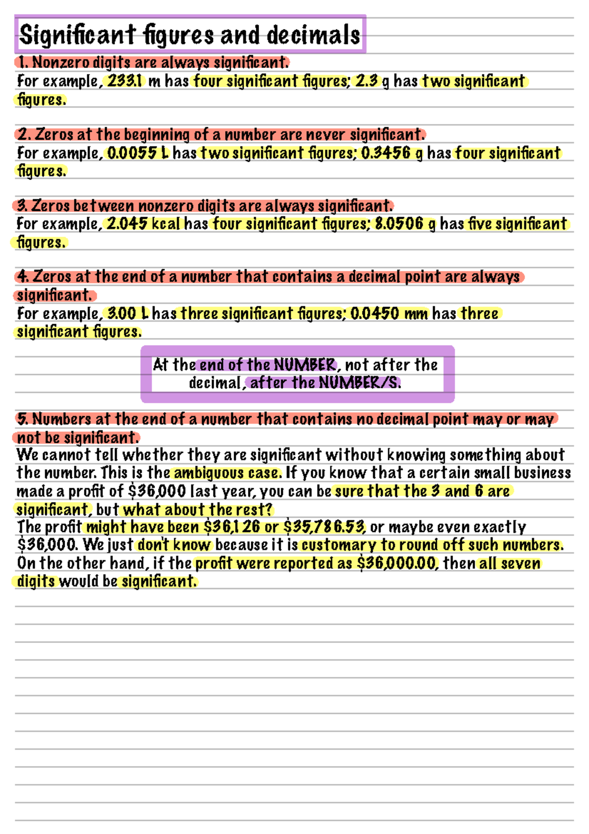 CMY Concepts - Significant figures and decimals 1. Nonzero digits are ...
