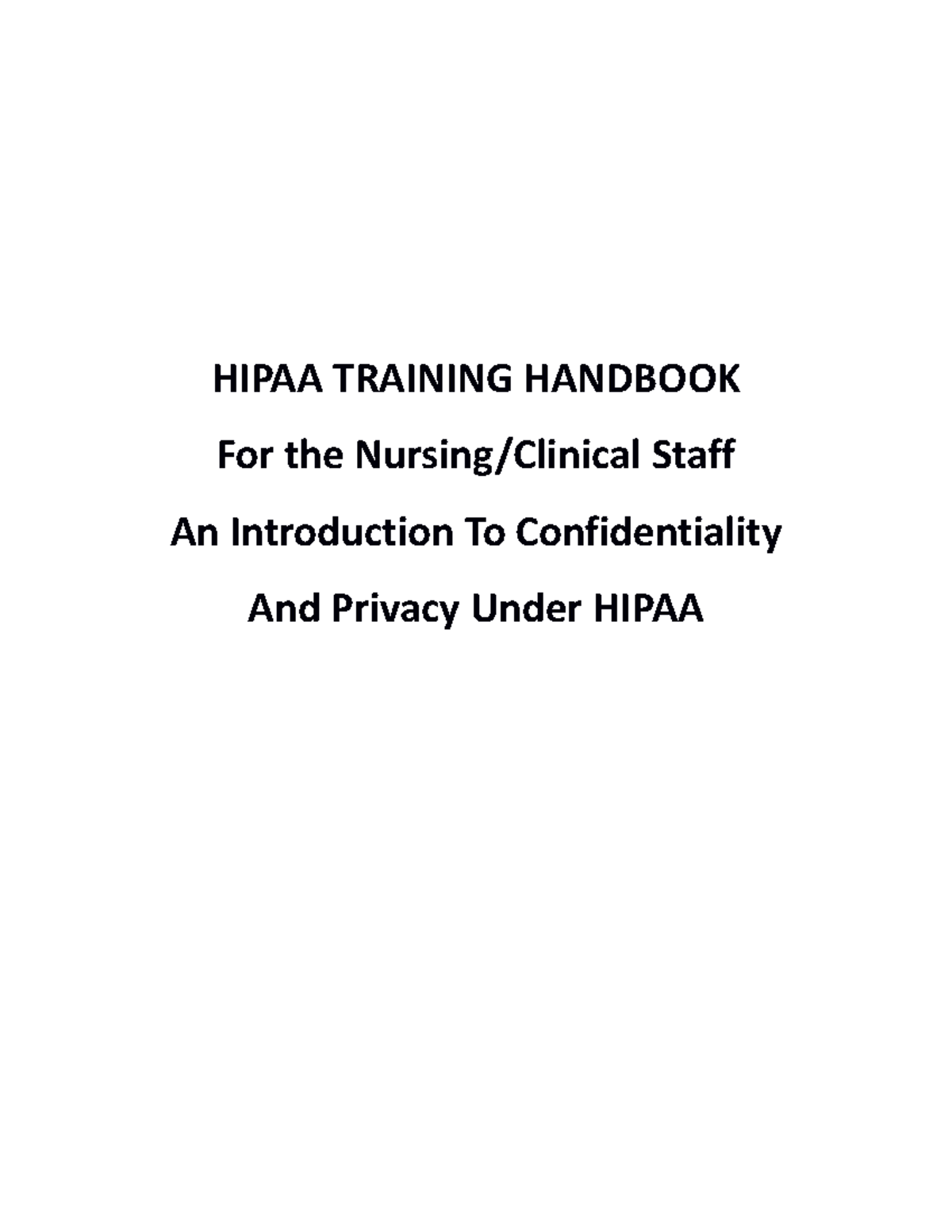Hipaa Training Handbook - EMD 816A - UArizona - Studocu