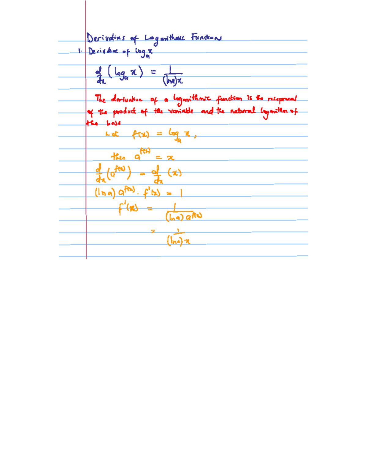 Lecture 22 Derivatives of Exponential Functions - Derivatives of ...