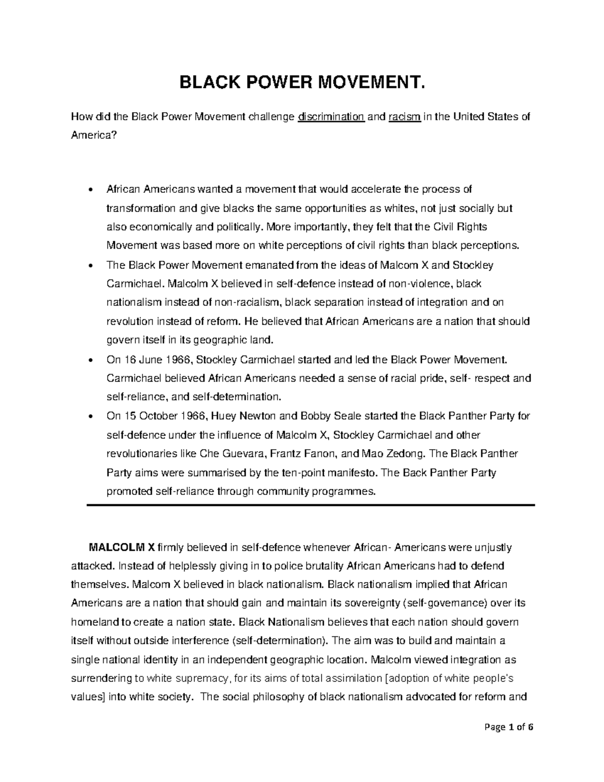 Black Power Movement - BLACK POWER MOVEMENT. How did the Black Power ...