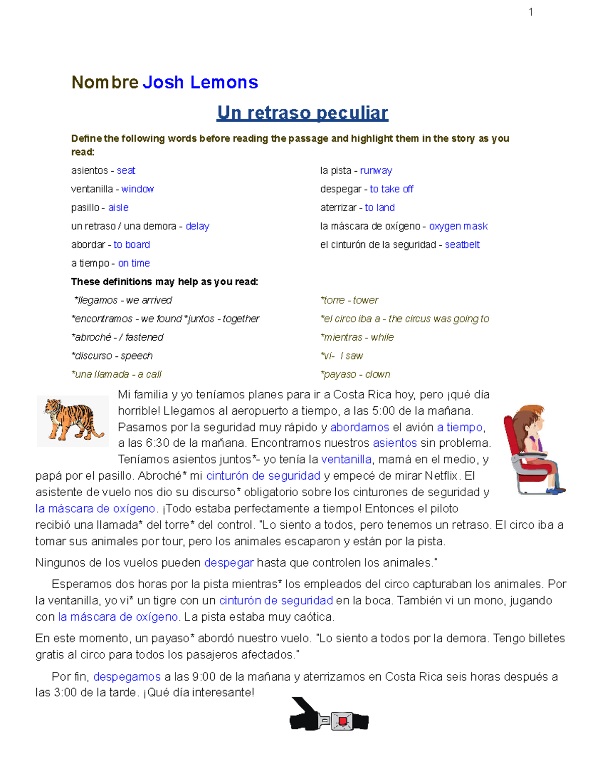 Copy of Un retraso peculiar page 1-2 - 1 NombreJosh Lemons Un retraso ...