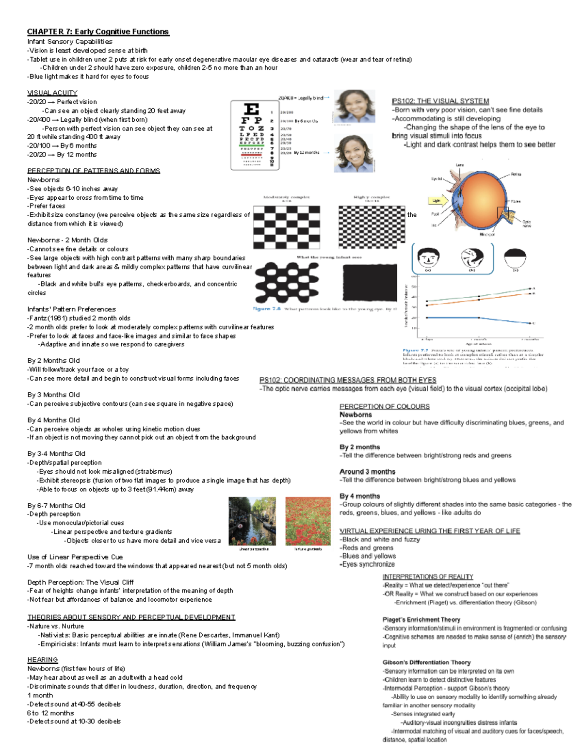 PS275 - Final Exam Cheat Sheets - CHAPTER 7: Early Cognitive Functions ...