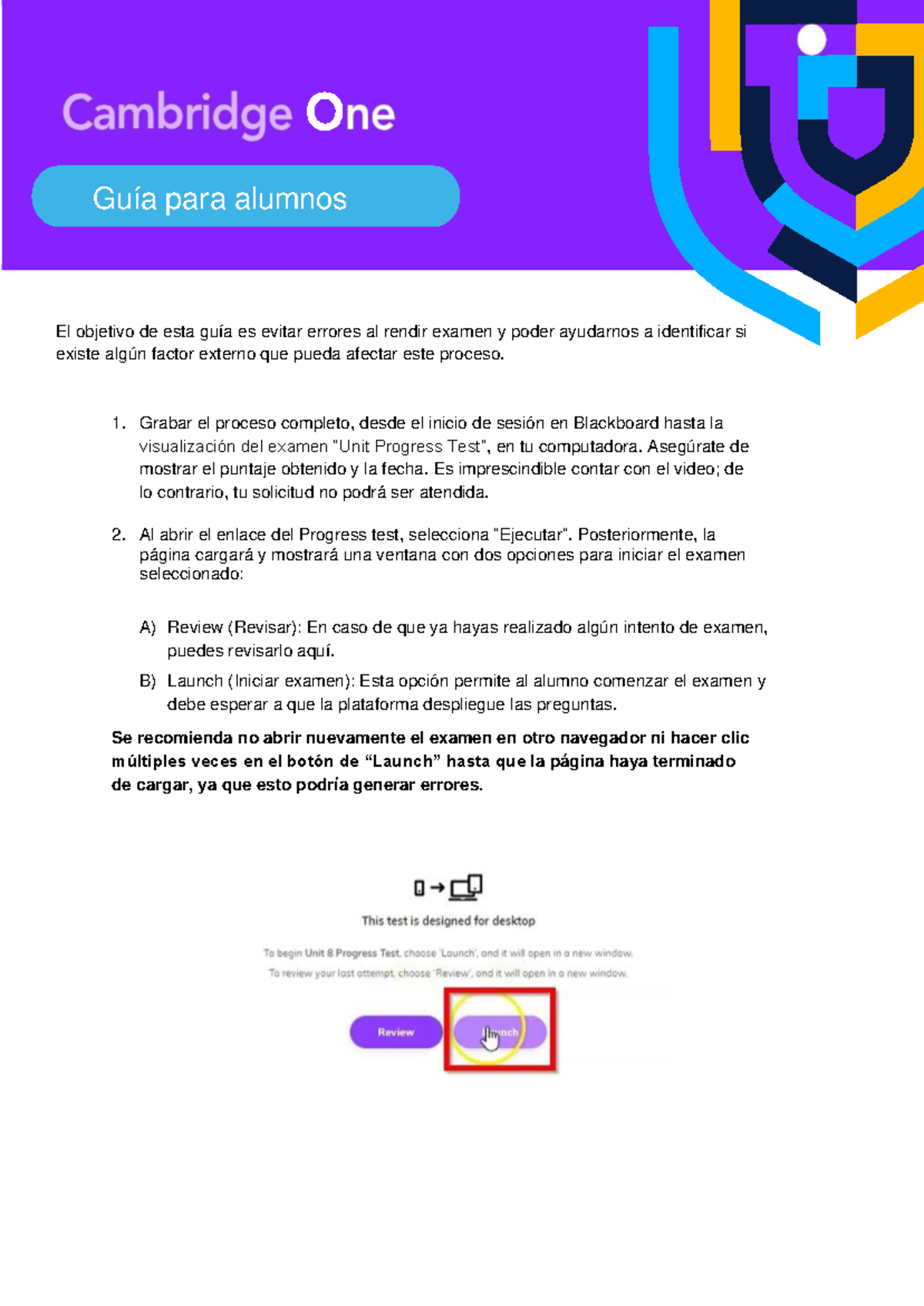 Cómo reportar problemas con Progress test - Guía para alumnos El ...