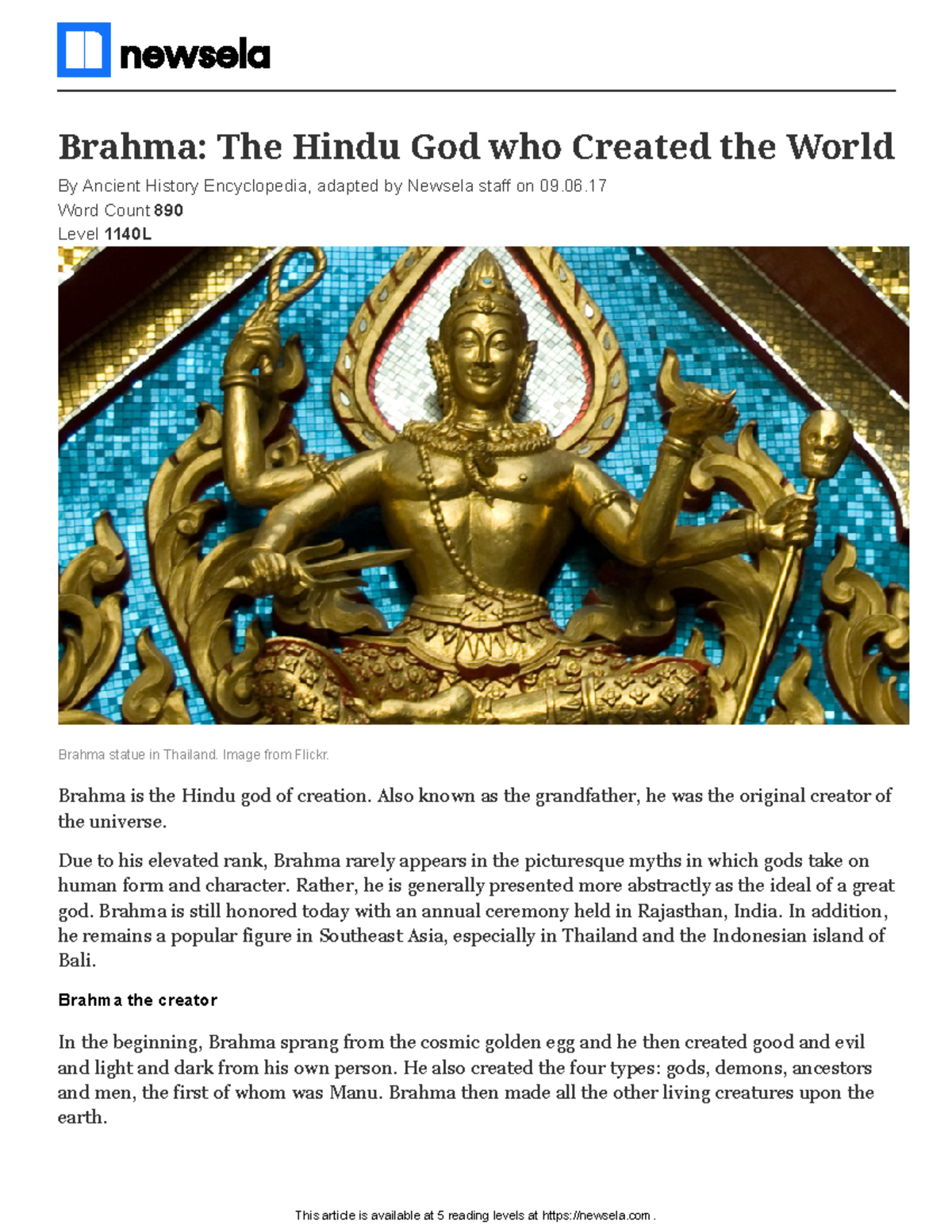 Hindu Brahma - Be attentive - Brahma: The Hindu God who Created the ...