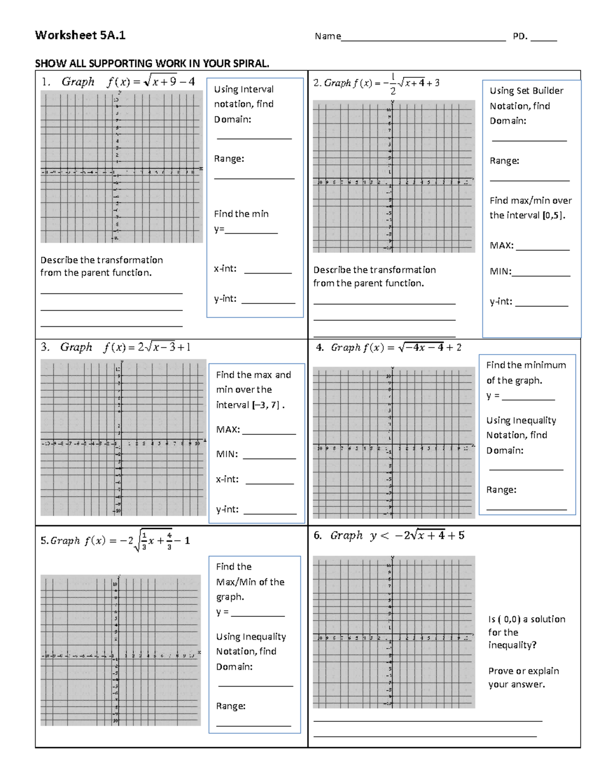5A.1 - Worksheet 5A - answers to unit 5 - Worksheet 5A Name