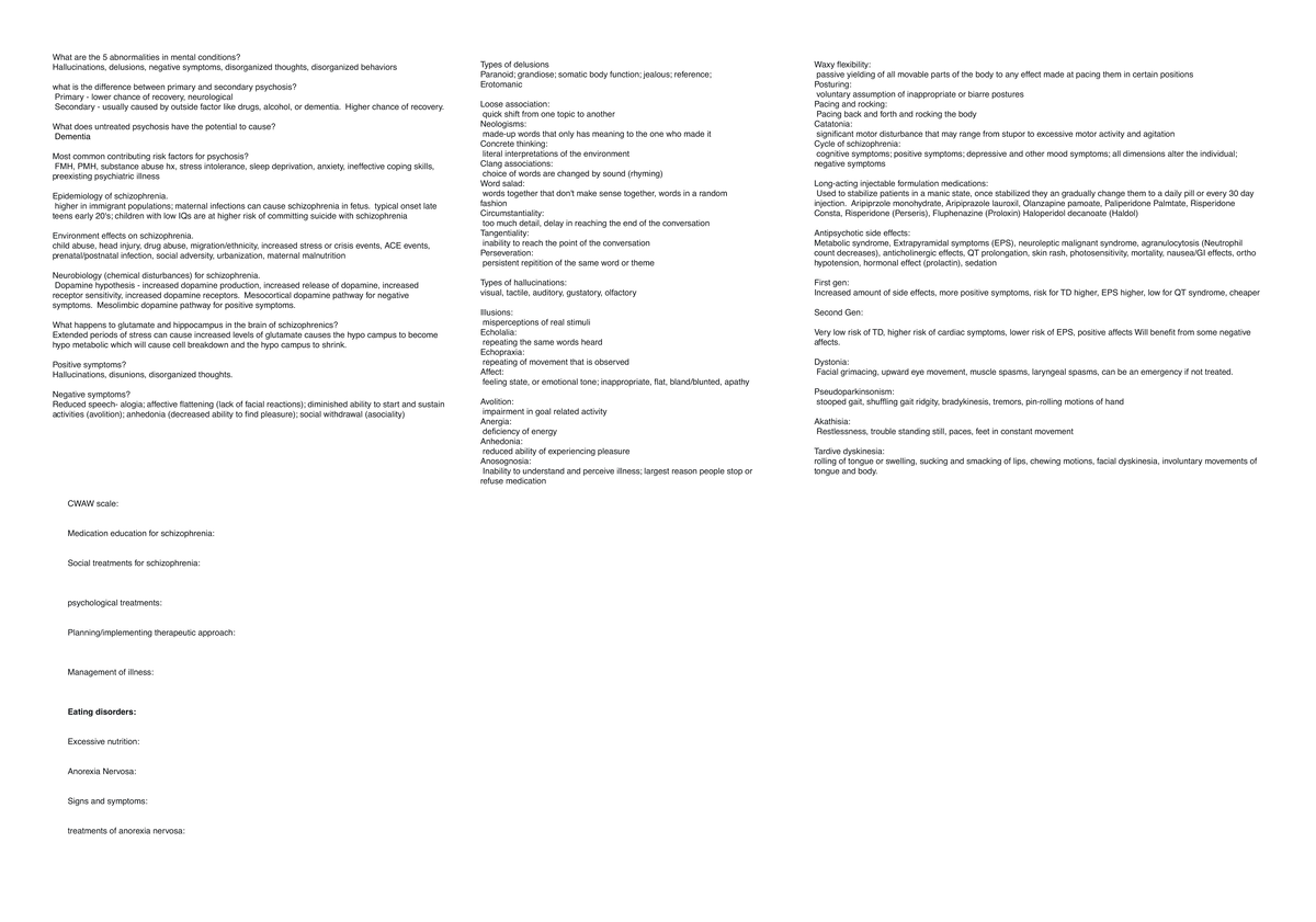 Mood and Affect Part 2 Power Point-1 - Types of delusions Paranoid ...