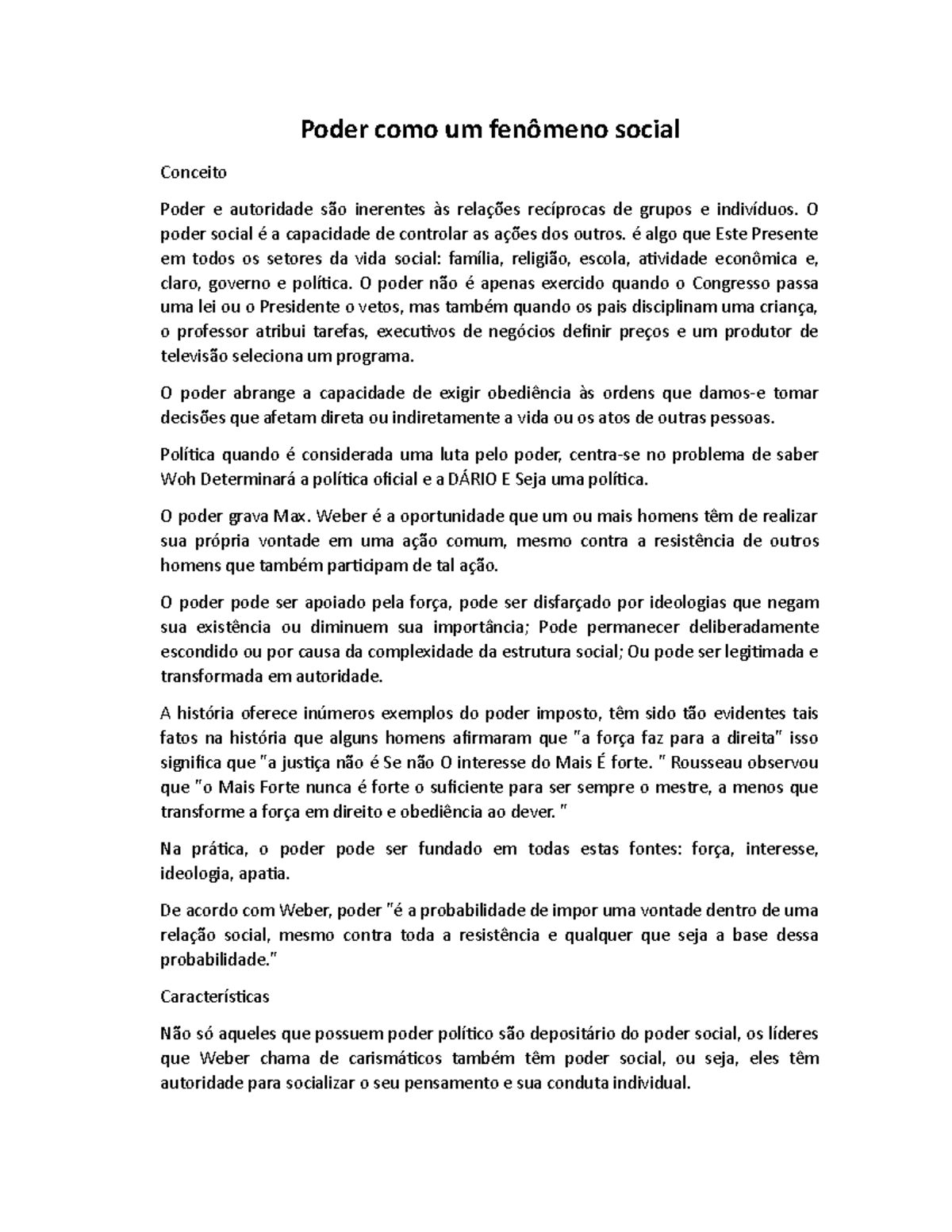 Poder como um fenômeno social - Poder como um fenômeno social Conceito ...