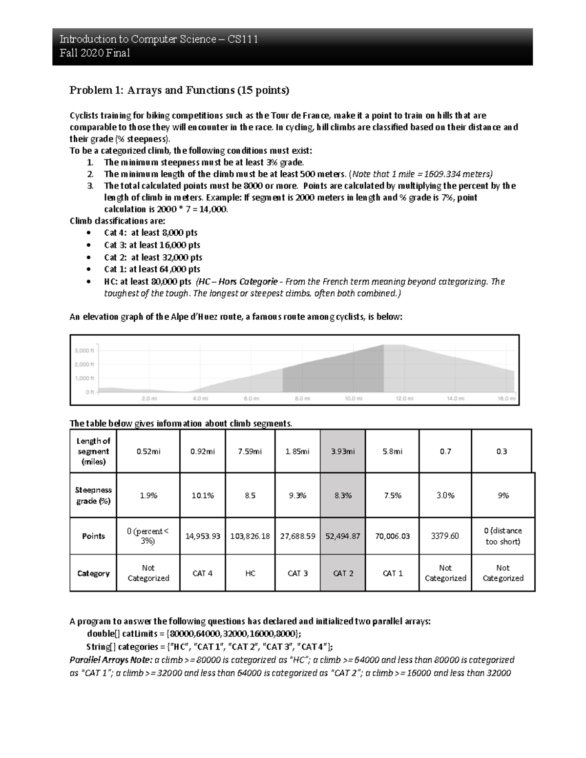 2020-Final - This is the final fall exam from IntrotoCS. Used to ...