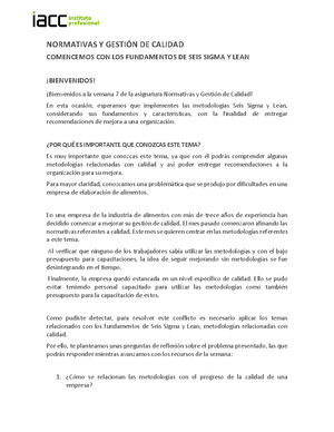 Evaluacion Final Normativa y Gestion de Calidad - Nombre asignatura Normativa y Gestión de ...