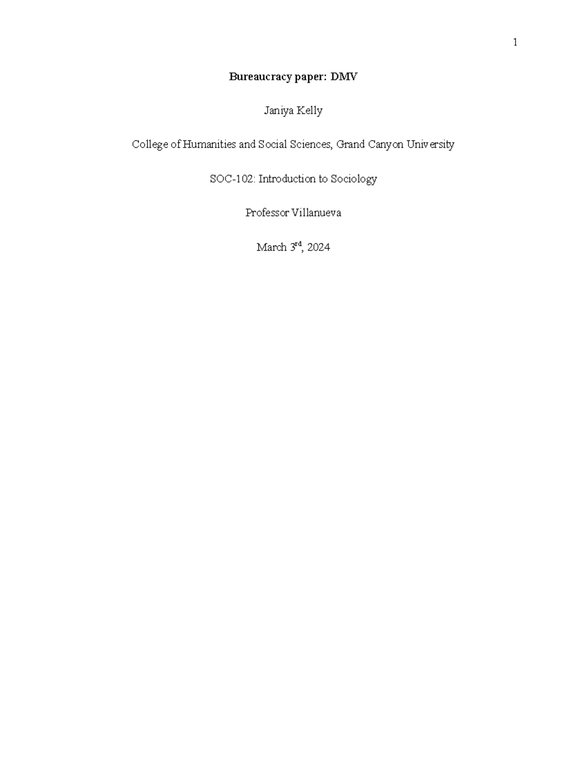 Bureaucracy paper - A large government agency is the perfect example of ...