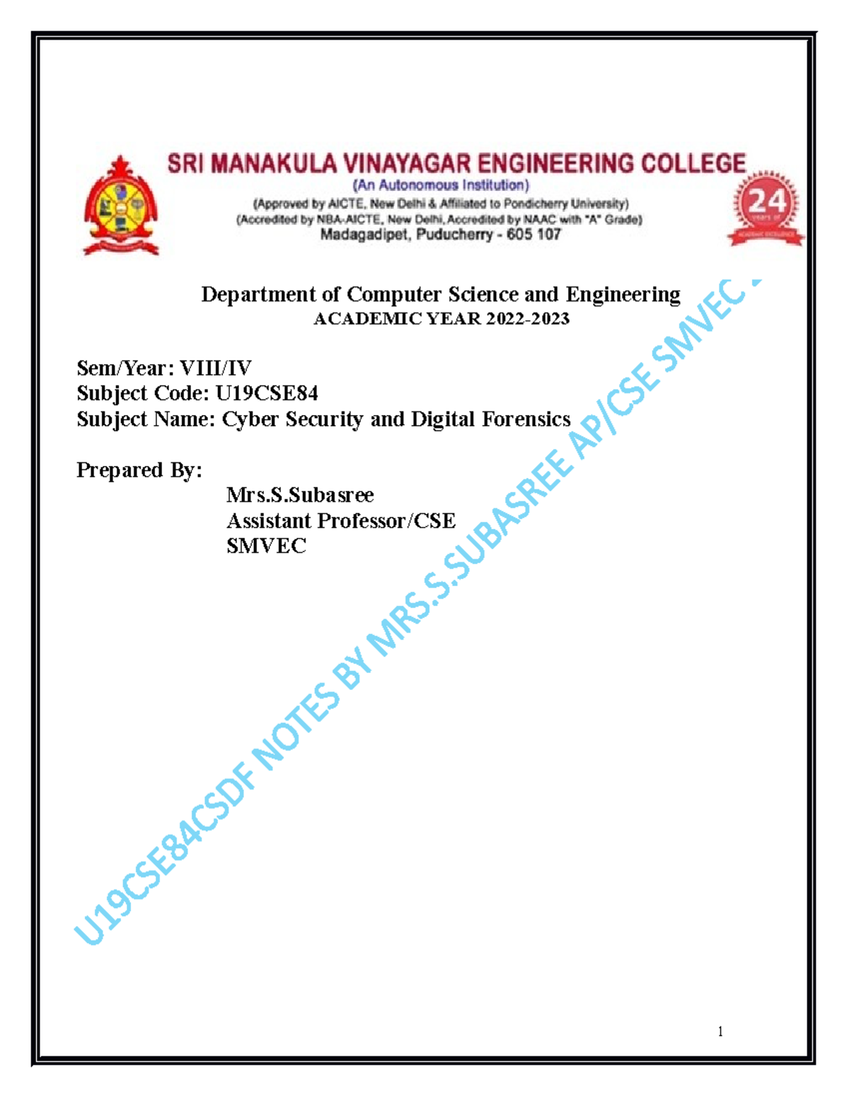 CSD unit 1-3 notes - Department of Computer Science and Engineering ...