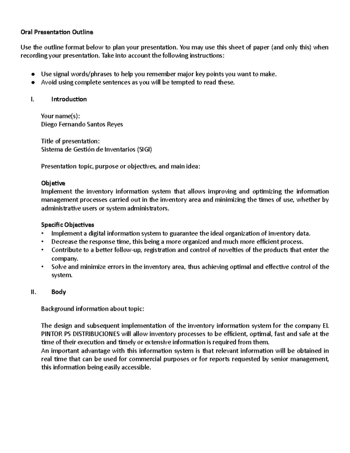 AP08 AA9 EV06 Formato Oral Presentation Outline - Oral Presentation ...