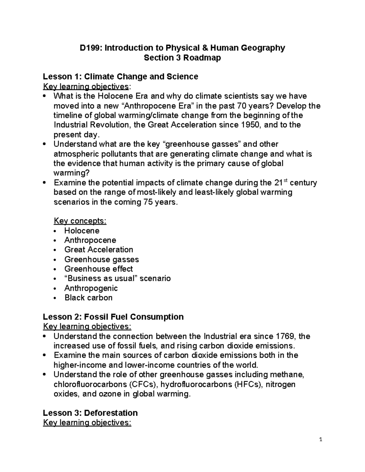Section 3 Roadmap - D199: Introduction to Physical & Human Geography ...