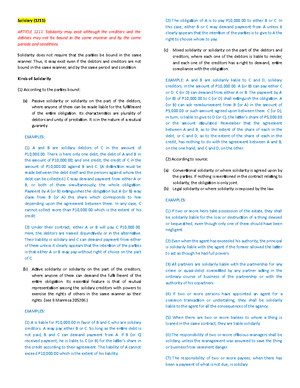 G. Divisible and Indivisible - Divisible and Indivisible Obligations ...