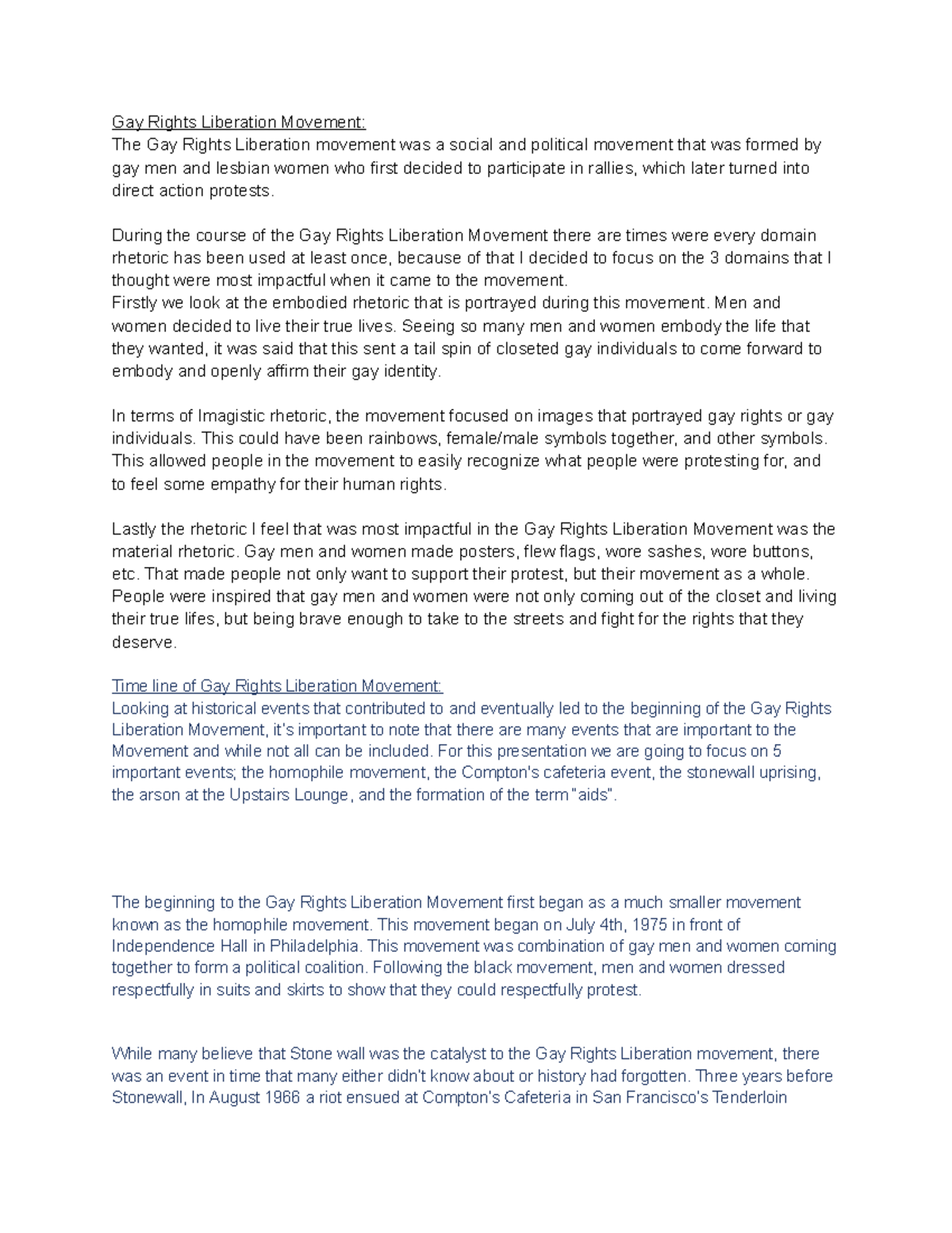 Gay Rights Liberation Movement - During the course of the Gay Rights ...