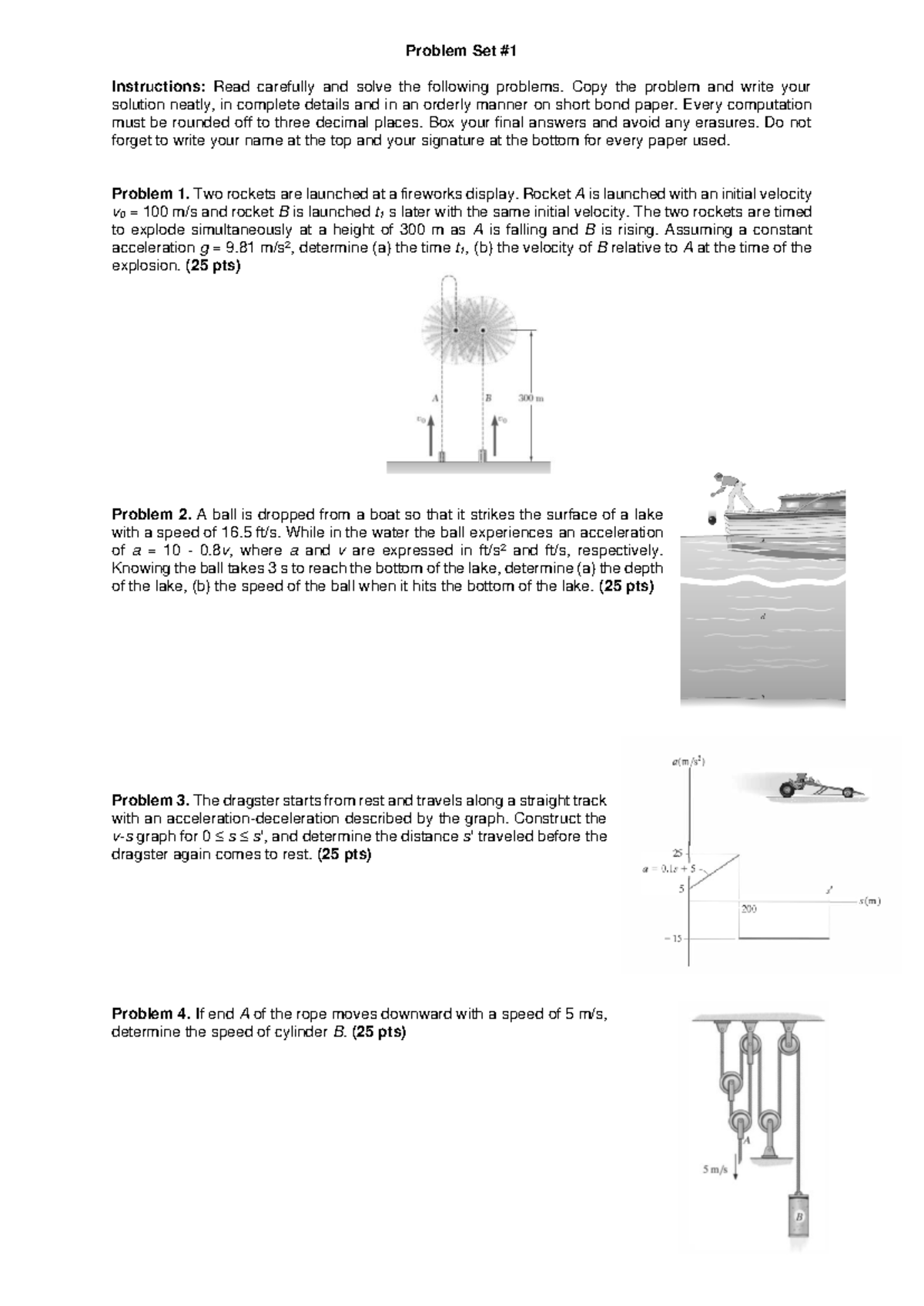 Problem Set #1 - Problem Set # Instructions: Read carefully and solve the following problems ...