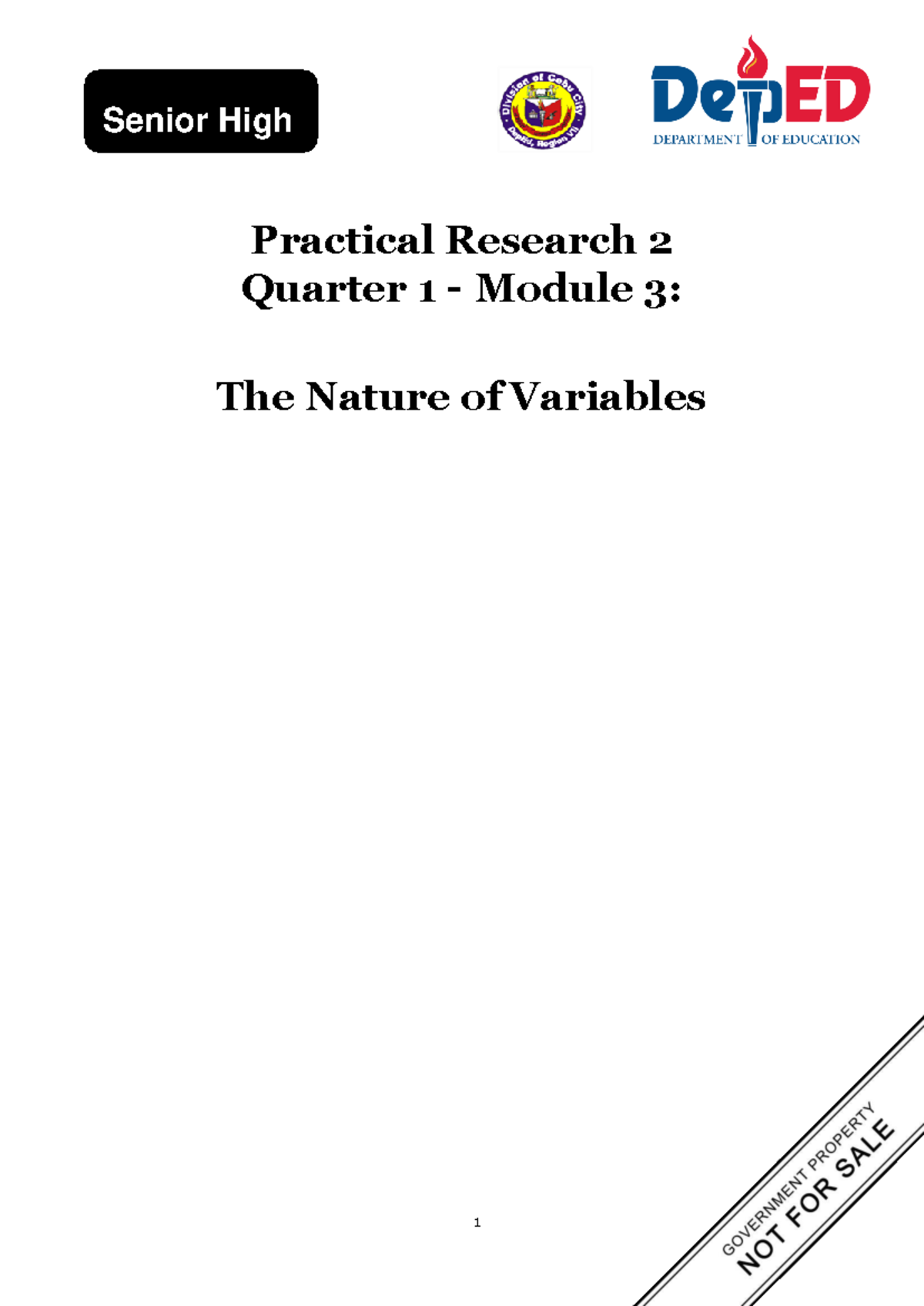 3 Q1 Prac. Research - Practical Research 2 Quarter 1 – Module 3: The ...