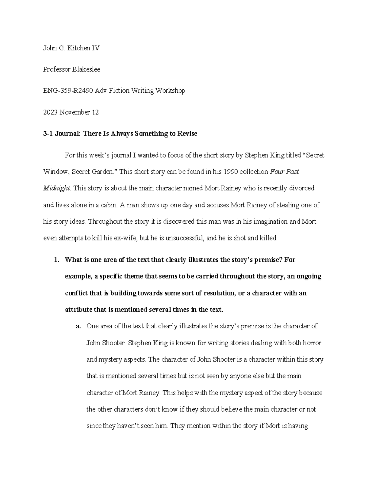 3-1 Journal There Is Always Something to Revise - John G. Kitchen IV ...