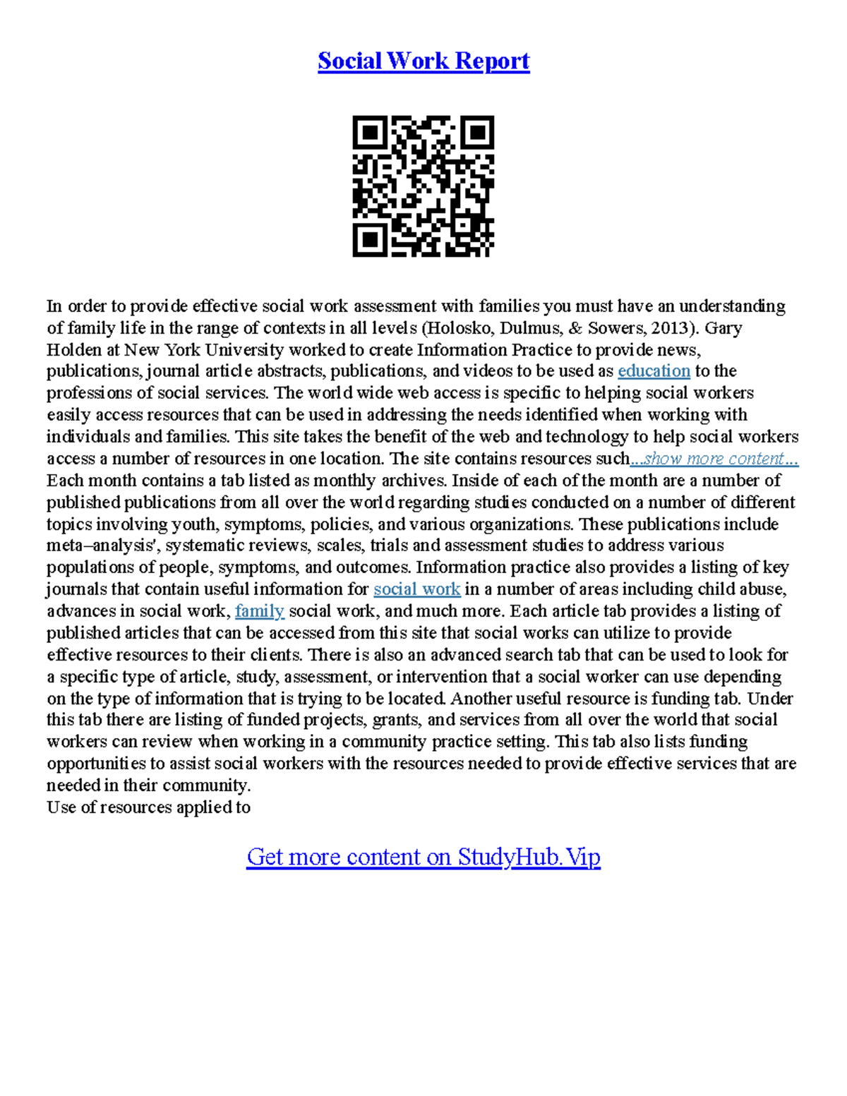 Report Essay Topics - Social Work Report In order to provide effective ...