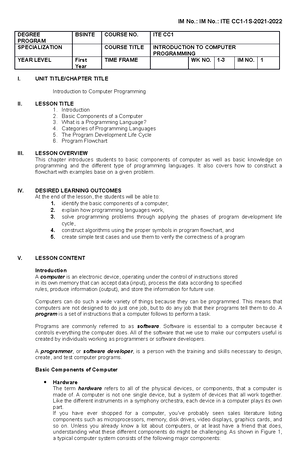 Fundamentals in Programming - Module 4 - DEGREE PROGRAM BSINTE COURSE ...