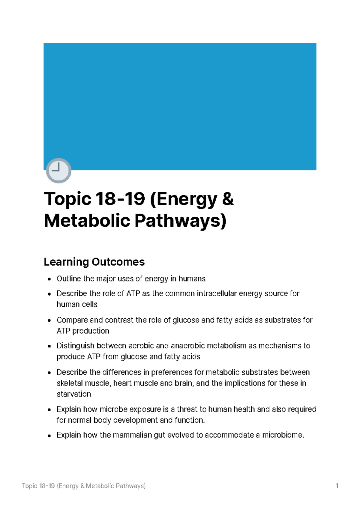 Lecture notes 18-19 (Energy & Metabolic Pathways) - 🕘 Topic 18-19 ...