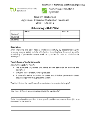 LCPP-Trial Exam-Solution PAS - Logistics of Chemical Production ...