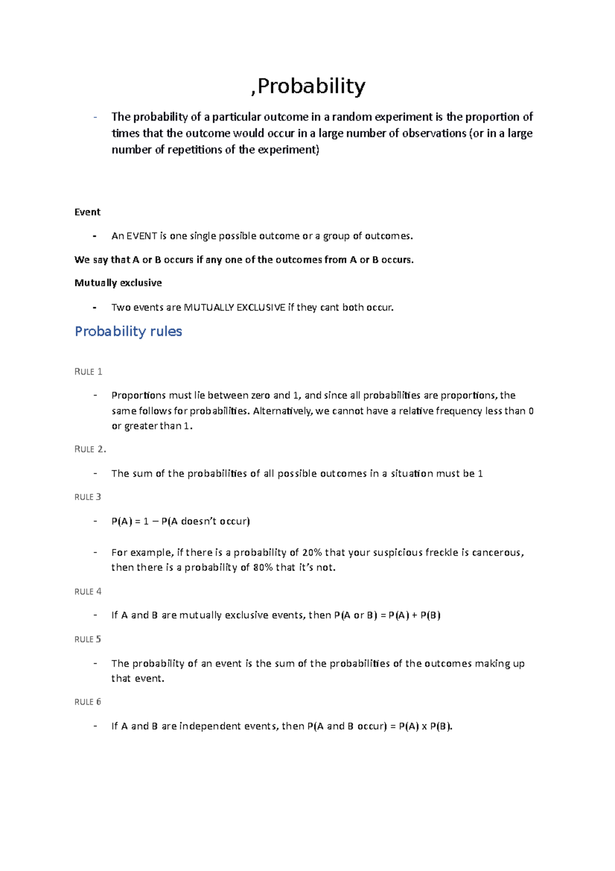 Probability - We say that A or B occurs if any one of the outcomes from ...