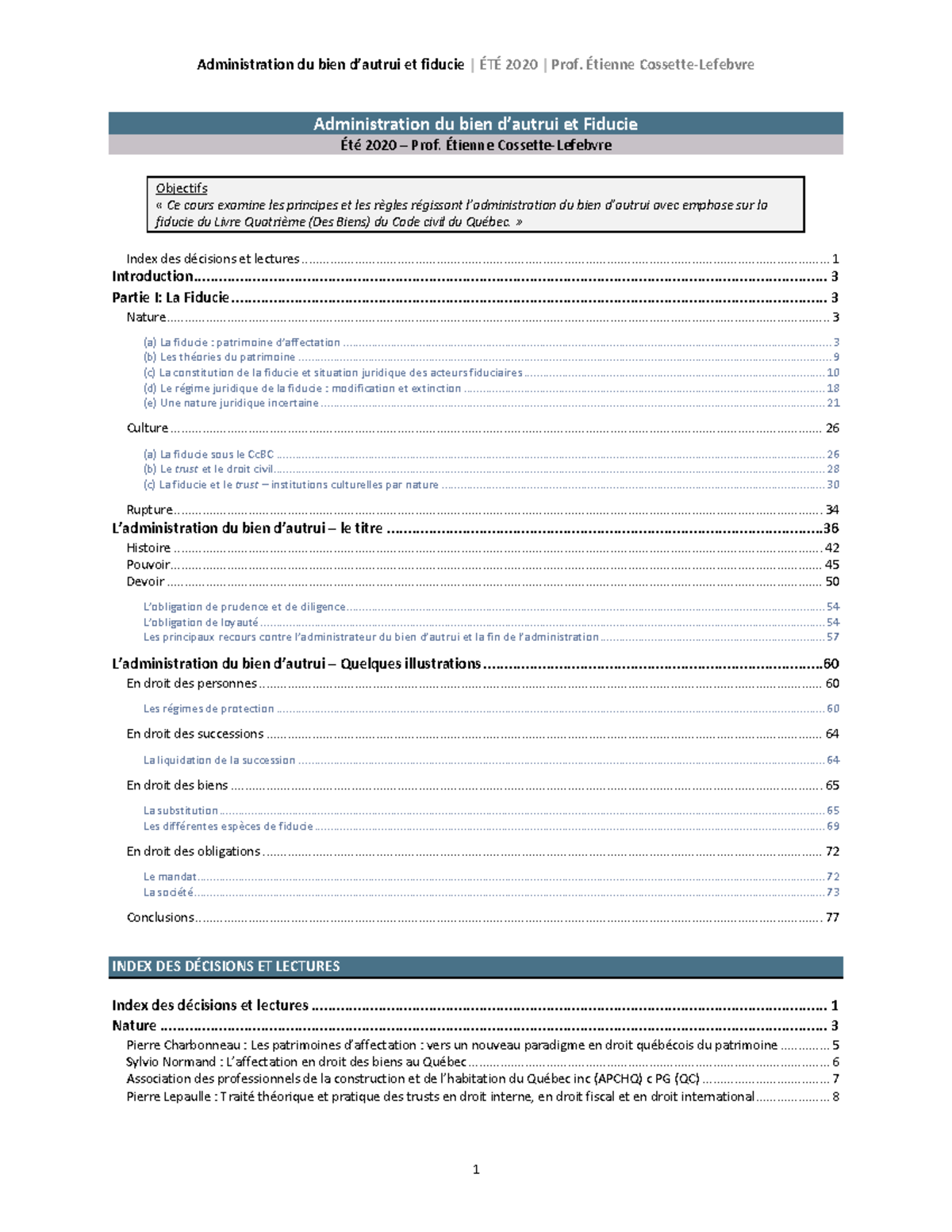 2020 Summer - Cossette-Lefebvre (anonymous 1) - Administration du bien ...