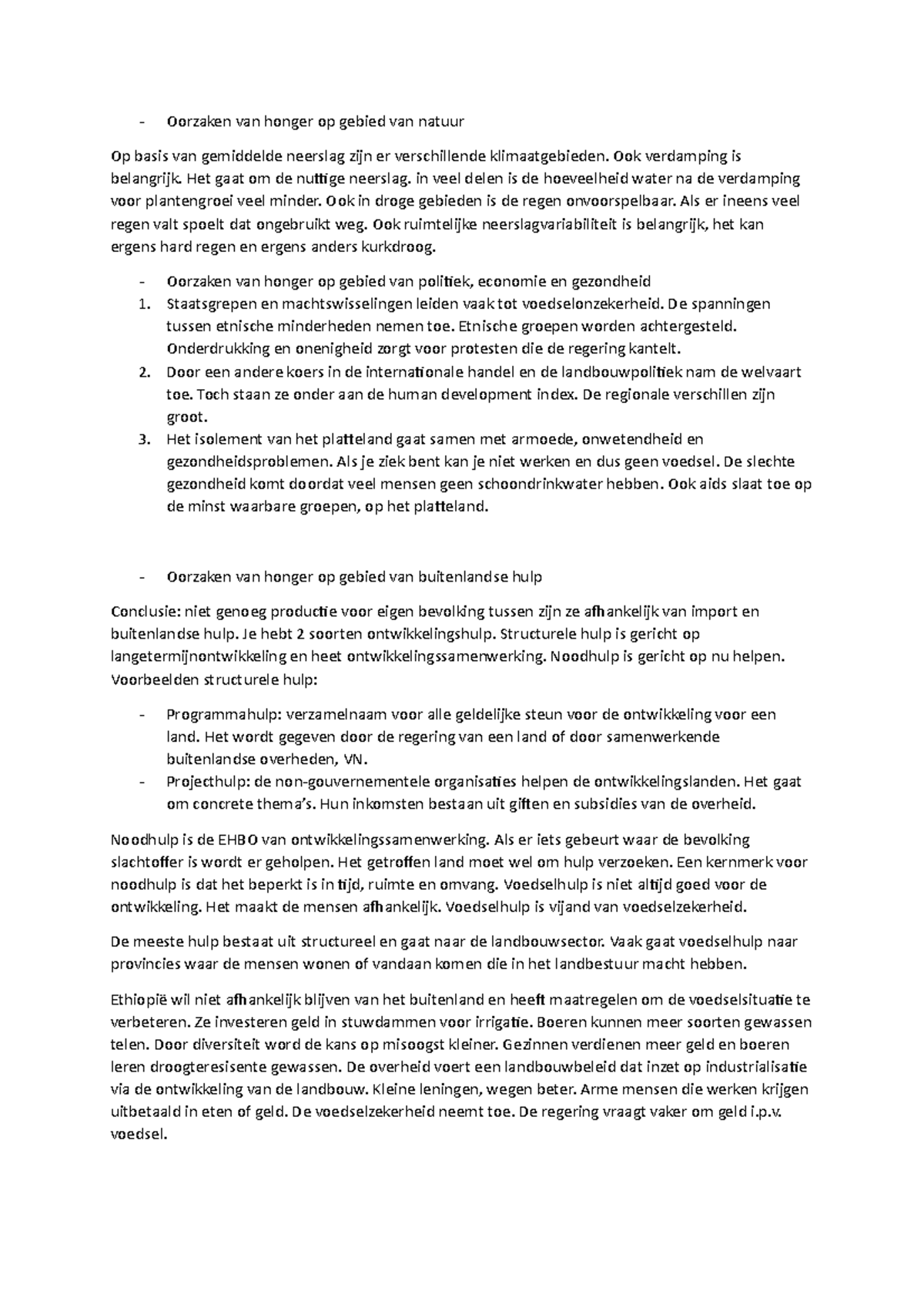 Paragraaf 4 - aaaa - Oorzaken van honger op gebied van natuur Op basis ...